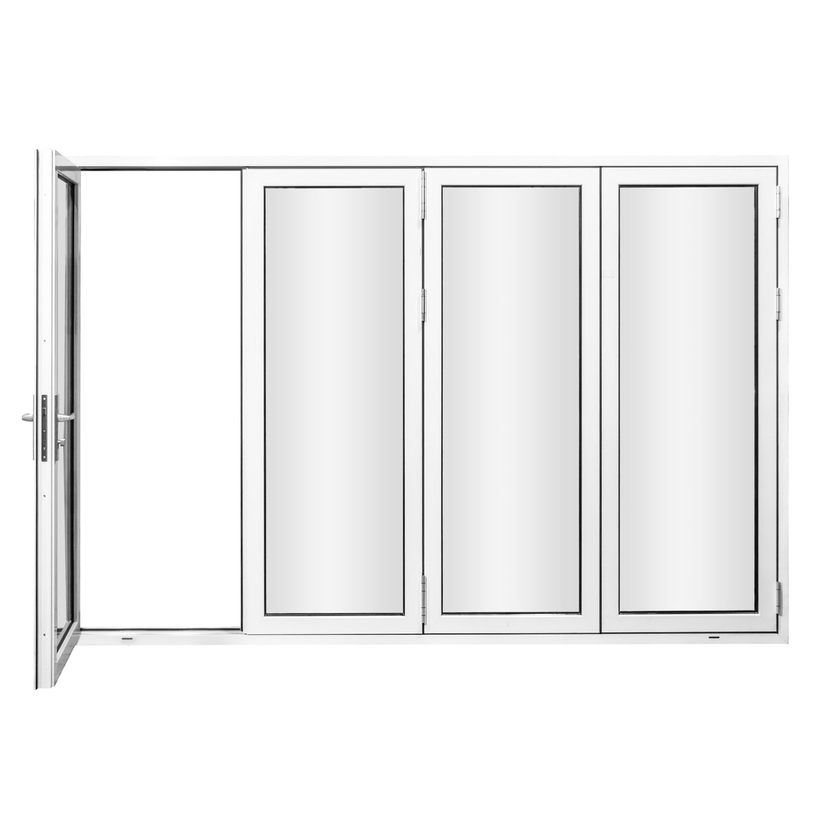 KaMic 120" x 80" 4 Panels Aluminum Folding Door In White, One Door Rig ...
