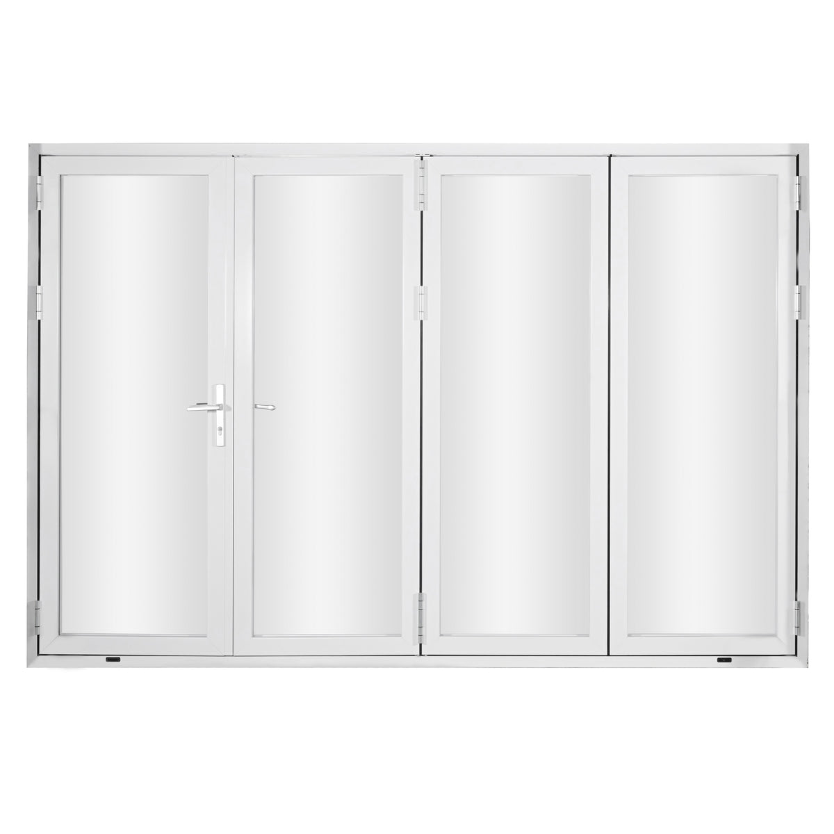 KaMic 120" x 80" 4 Panels Aluminum Folding Door In White, One Door Rig ...