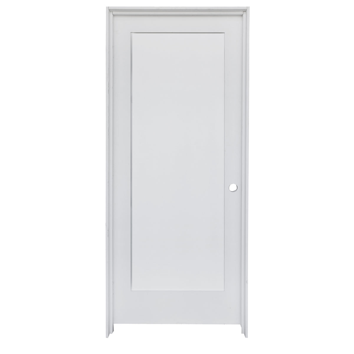 KaMic 28" x 80" Prehung Interior Door White MDF Primed Shaker with Sol ...