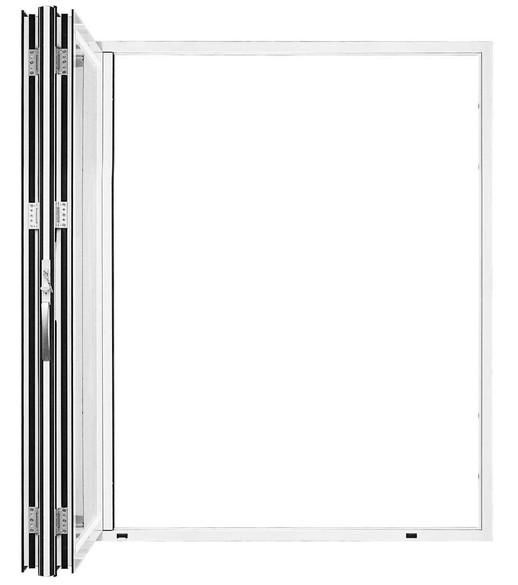 KaMic Elite-Fold 72" x 96" 2-Panel Aluminum Folding Door in Sleek Whit ...